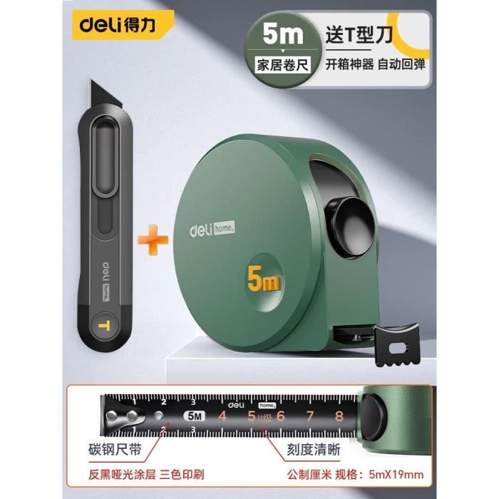 Vert Matcha 5M T - Deli-Mètre ruban en acier structurels ent autobloquant, Laser de haute ...