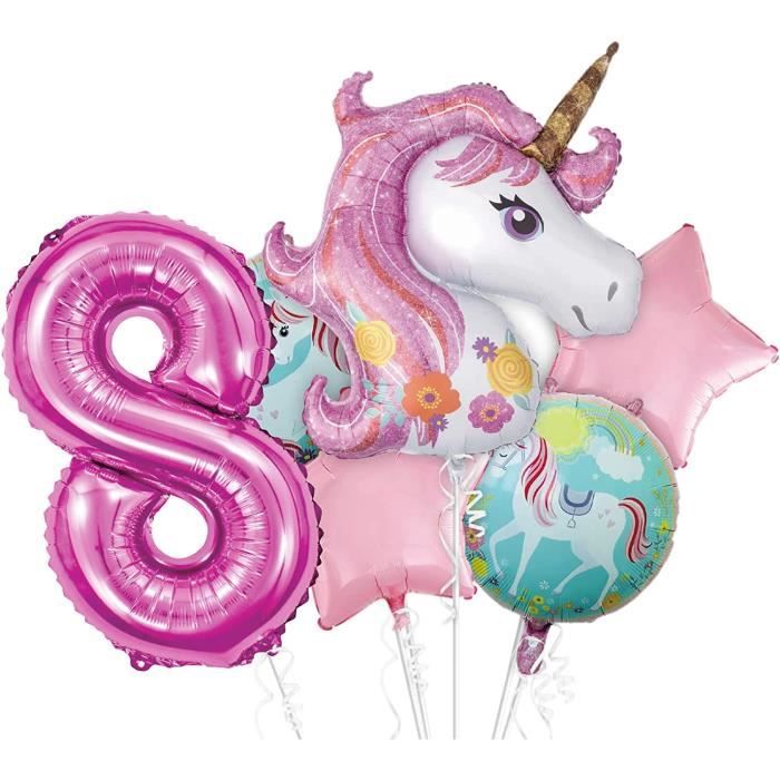 Ballons Licorne 8 Ans, Ballons En Aluminium Licorne, Ballons Géants En Forme De Chiffres ...