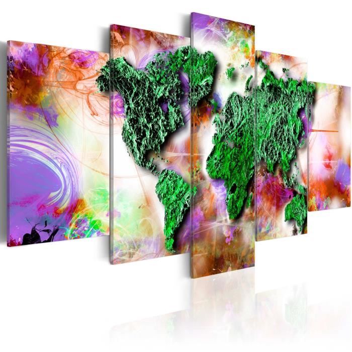 Tableau Monde original L 100 x H 50 cm - Cdiscount Maison