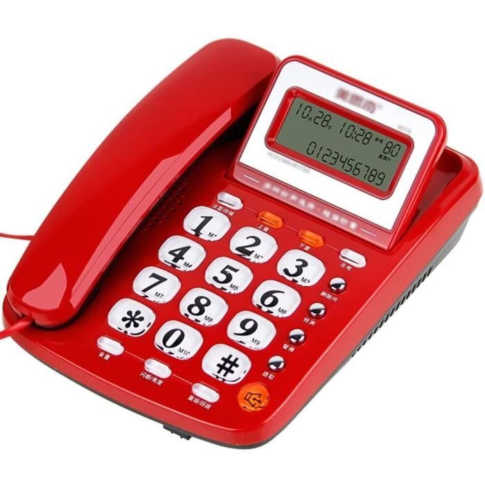 Téléphone fixe - Home Office - filaire - Rouge - clapet - Cdiscount ...