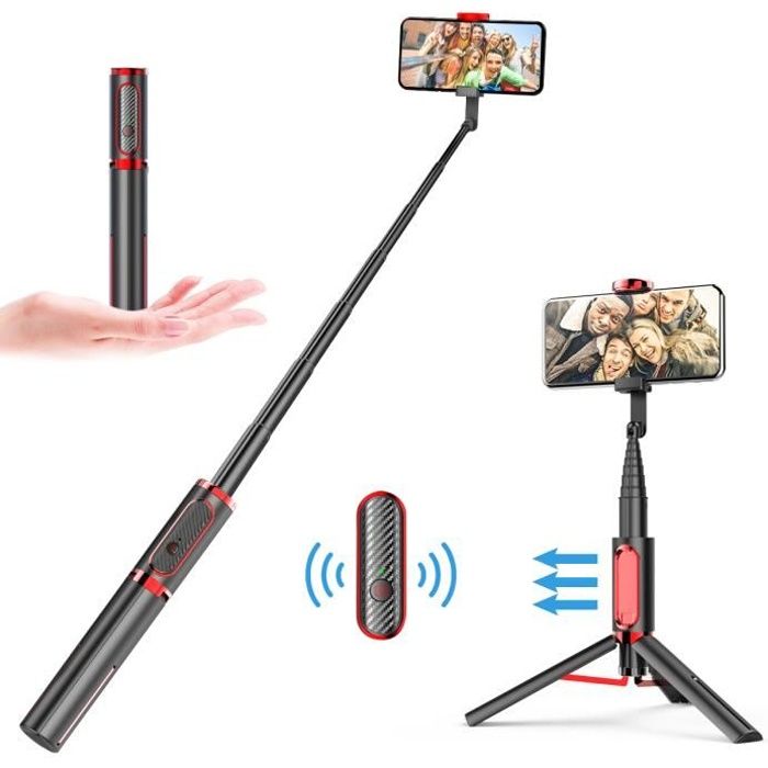 Perche Selfie Bluetooth Selfie Trépied Avec Télécommande Amovible Et