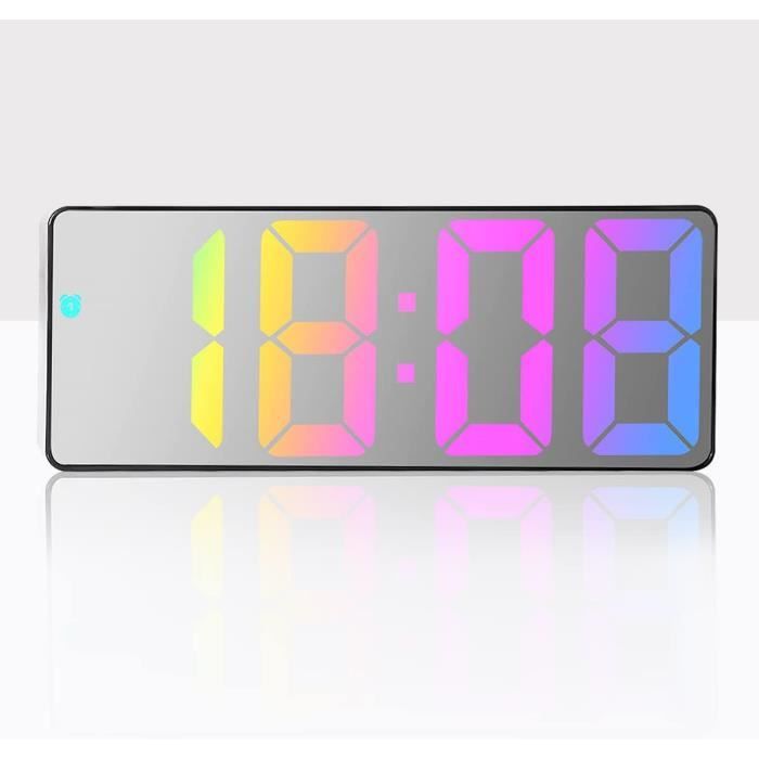 Réveil Numérique Coloré Led Électronique Horloge Usb-Batterie Smart Desk Clock 12-24H Affichage ...