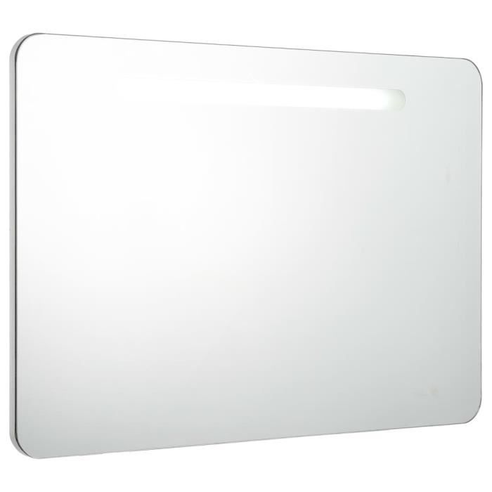 XIO Armoire de salle de bain à miroir LED 80x9,5x55 cm 112259 ...
