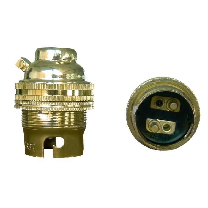 Douille B22 laiton double bague borne de terre - Cdiscount Bricolage