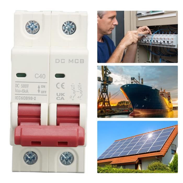 MSA Disjoncteur Dc 2P 2P Dc Disjoncteur Miniature 40A 500V Système ...