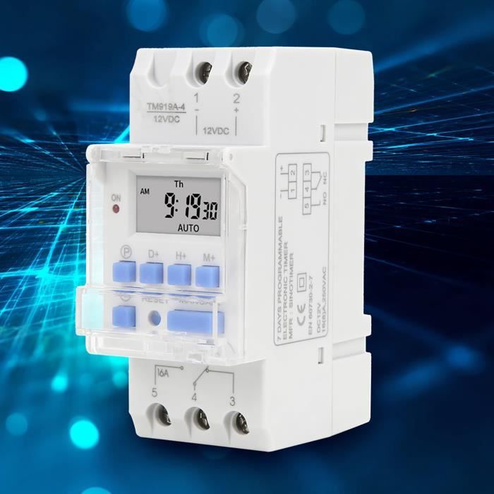 COC-7803043725816-Minuterie Weekly Timer Switch 12V DC 16A LCD Display ...