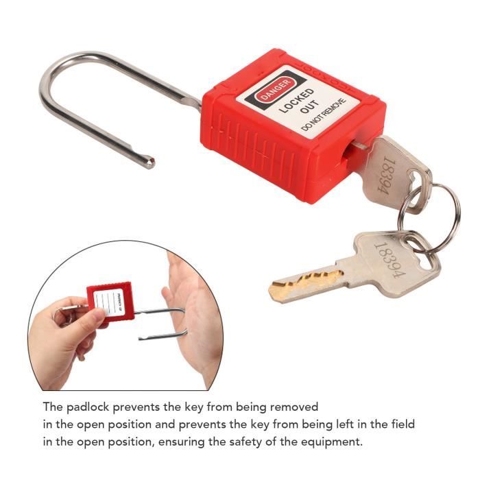 Cadenas de sécurité Lockout Tagout avec clé GOTOTOP - Résistant aux UV ...