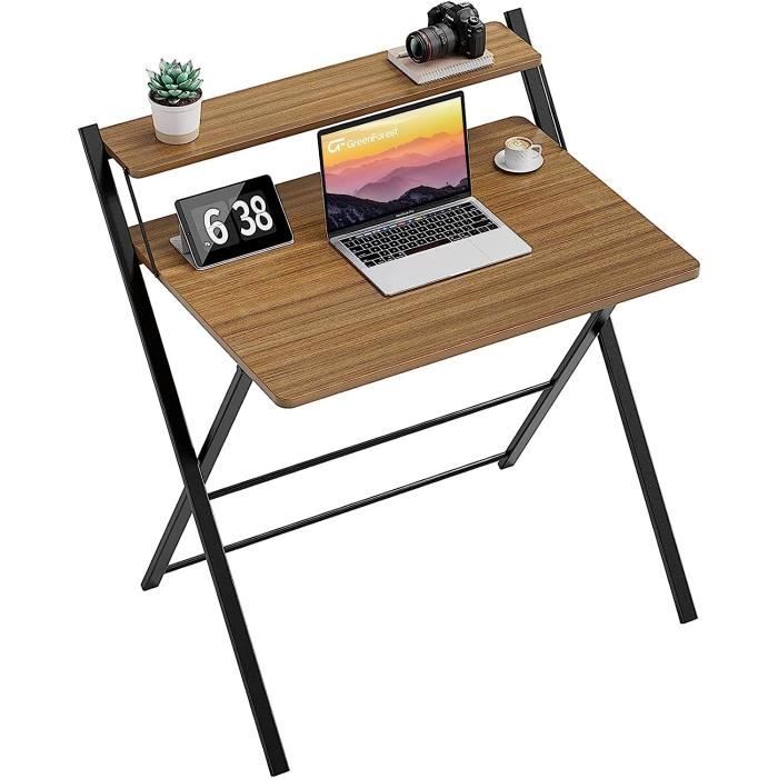 GreenForest Bureau Pliant pour Petits Espaces, Bureau D'ordinateur à 2 ...