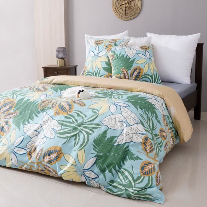 Topfinel Housse de Couette Vert - 220x240cm - 2 Taies d'oreillers ... Topfinel Housse de Couette Vert - 220x240cm - 2 Taies d'oreillers ...