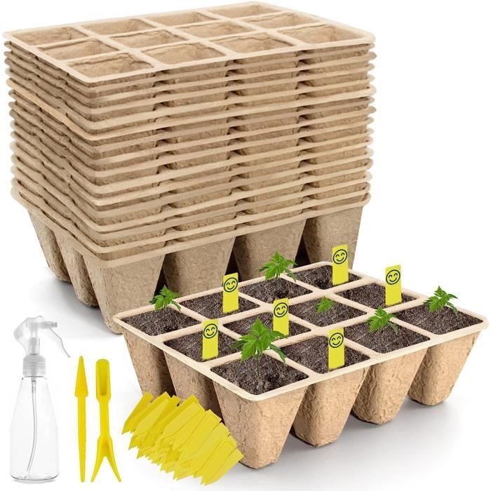 240X Pot Biodegradable Pour Semis Plateaux De Semis,Paquet De 20 Pot En ...