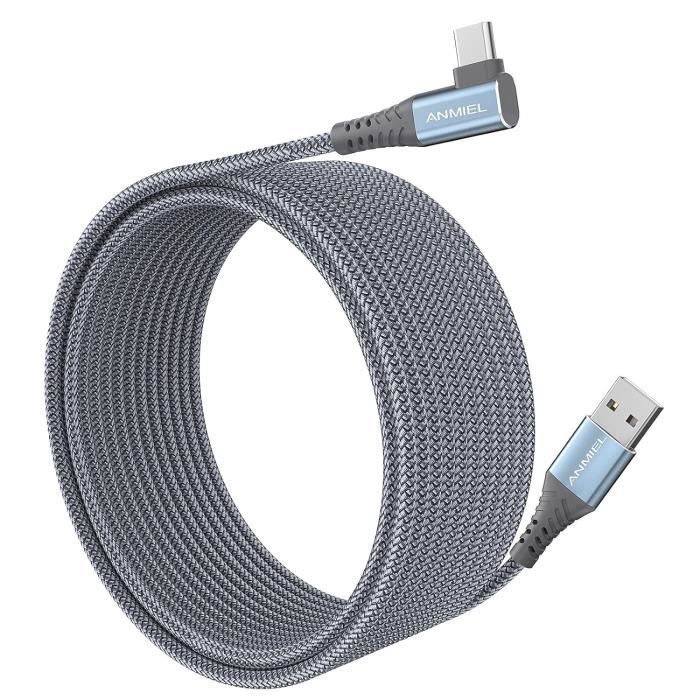 Câble Usb C Extra Long De 5 M Pour Manette De Ps5, Câble Usb A Vers ...