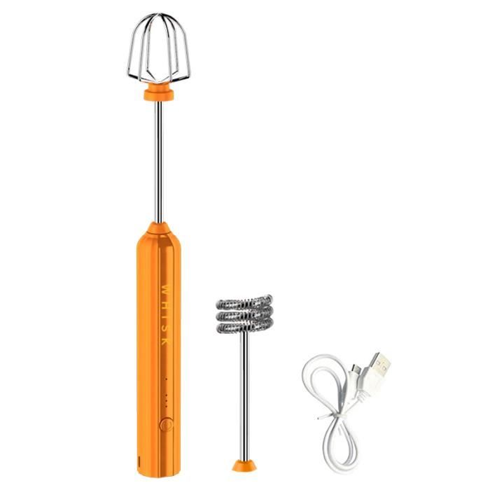 BATTEUR ELECTRIQUE ,Orange--Batteur à lait électrique portable, batteur ...