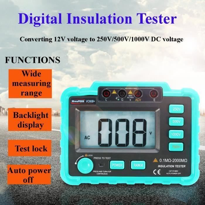VC60B+ LCD Isolation Numérique Multimètre Testeur d'Isolation Mètre ...