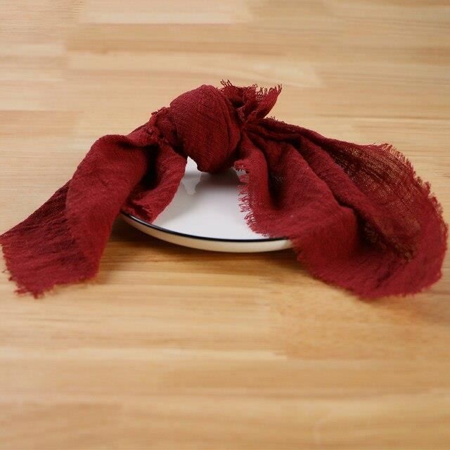 SERVIETTE DE TABLE,23 dark red--Serviettes de Table rétro en gaze de ...