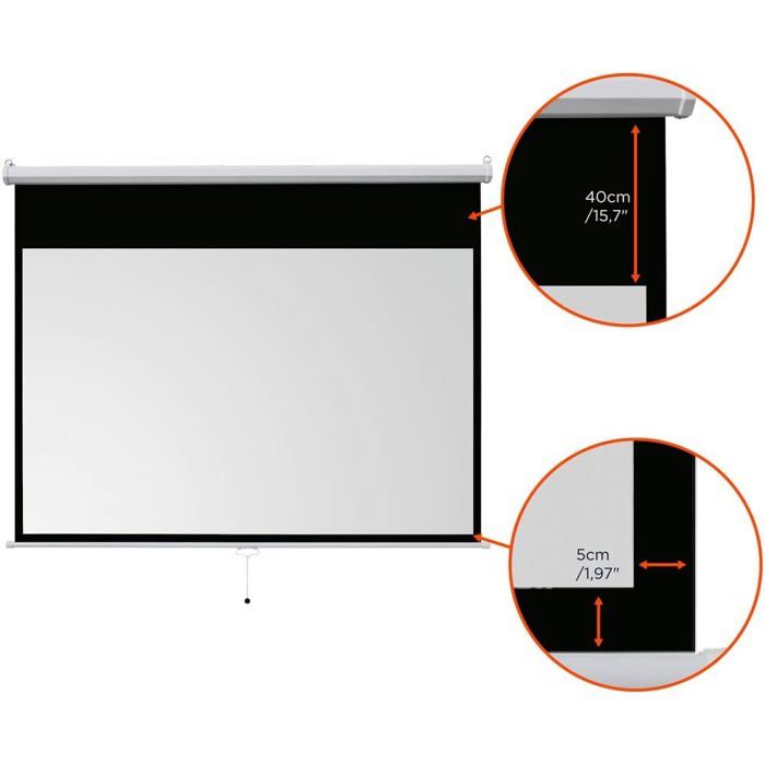 Écran de projection manuel - EDILIQ - 90 pouces - 200x113 cm - 16:9 ...
