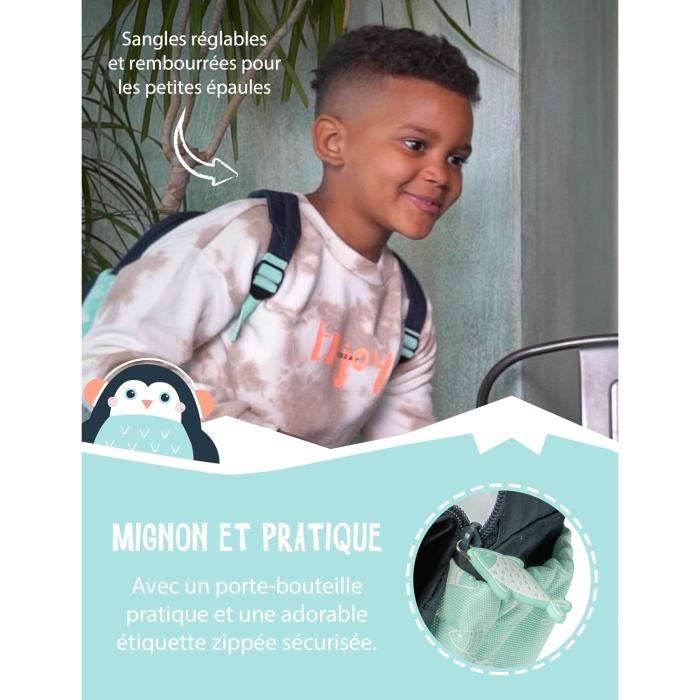 Sac à dos pour enfants, sac à dos d'école isolé avec porte-bouteille d ...