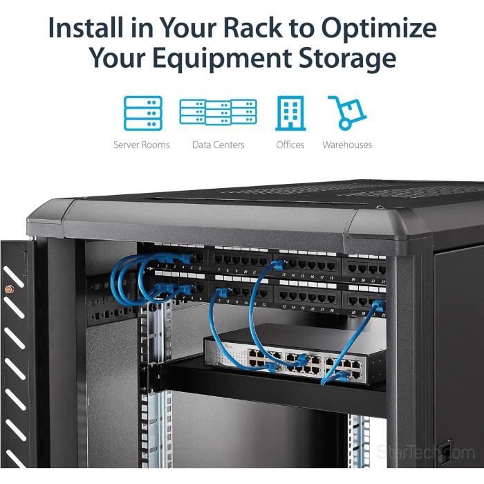 Étagère Réglable 1U Pour Montage En Rack Serveur, 79,3Kg - Profondeur ...