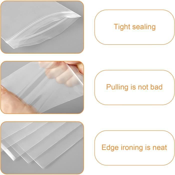 Sachet Plastique Transparent Zip 10X15Cm Sac De Rangement Refermables ...