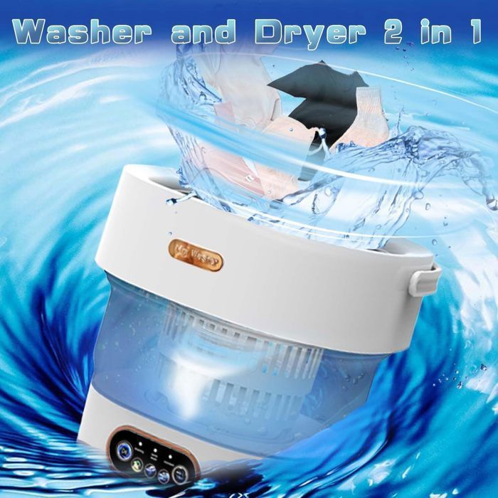 Mini machine à laver pliable 15L, 22W portable, 2 en 1, 3 modes de ...