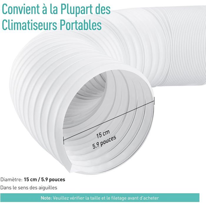 Tuyau Climatiseur Mobile 15Cm Diamètre, Sens Direct Tuyau Évacuation ...