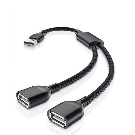 Basesailor Câble USB Répartiteur 0.3M,Type A Mâle vers 2 Femelle ...