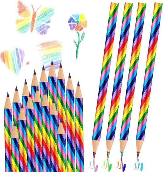 Arc-en-ciel B30 Lot de 30 crayons de couleur arc-en-ciel pour enfants | 4 en 1 couleurs ...
