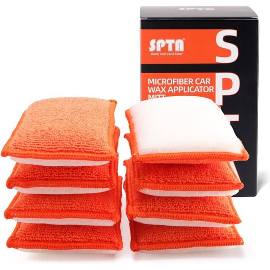 SPTA Microfiber Sponges for Car, 8 Pieces Sponge Applicator Microfiber ...