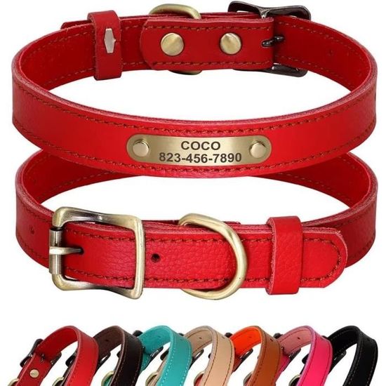 Ier De Chien Personnalisé En Cuir Véritable, ier Léger Et Doux, 7 ...