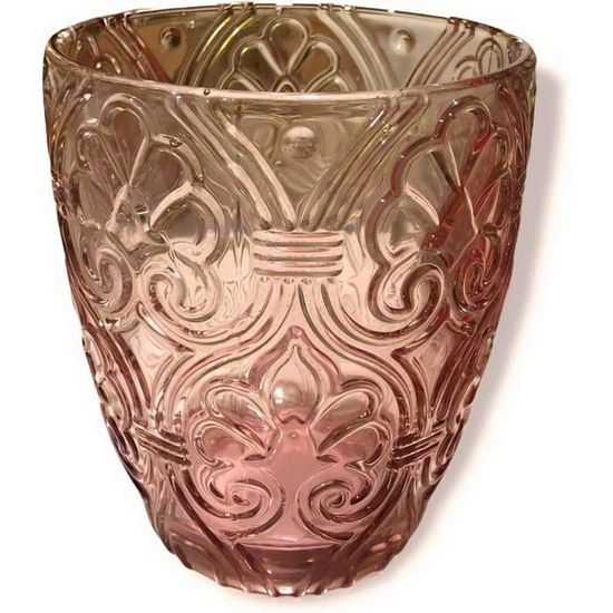 Lot De 6 Verres À Eau Couleur Rose En Verre 300 Ml Modèle Corinto[u6644 ...