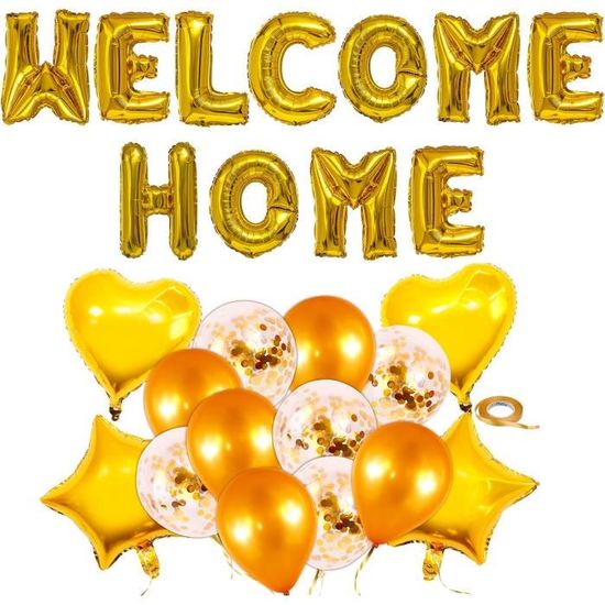 16 Pièces Bannière À La Maison De Bienvenue Ballon Welcome Home Famille ...