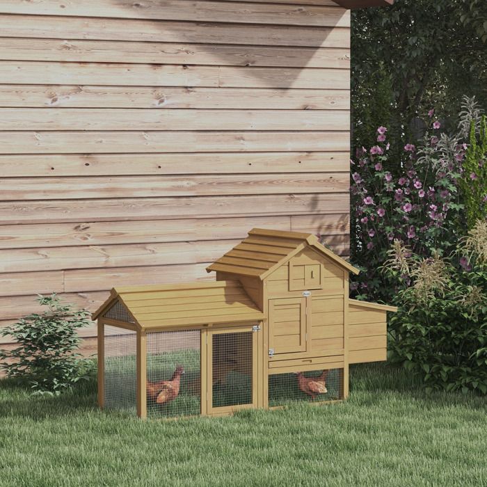 Petit Poulailler cottage cage à poules sur pied dim. 151L x 54l x 87H ...