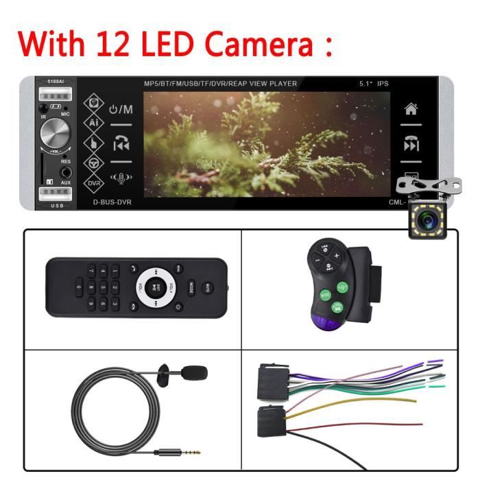 Caméra MP5 12 - Autoradio Android 5.1 ", Carplay, Lecteur Multimédia ...
