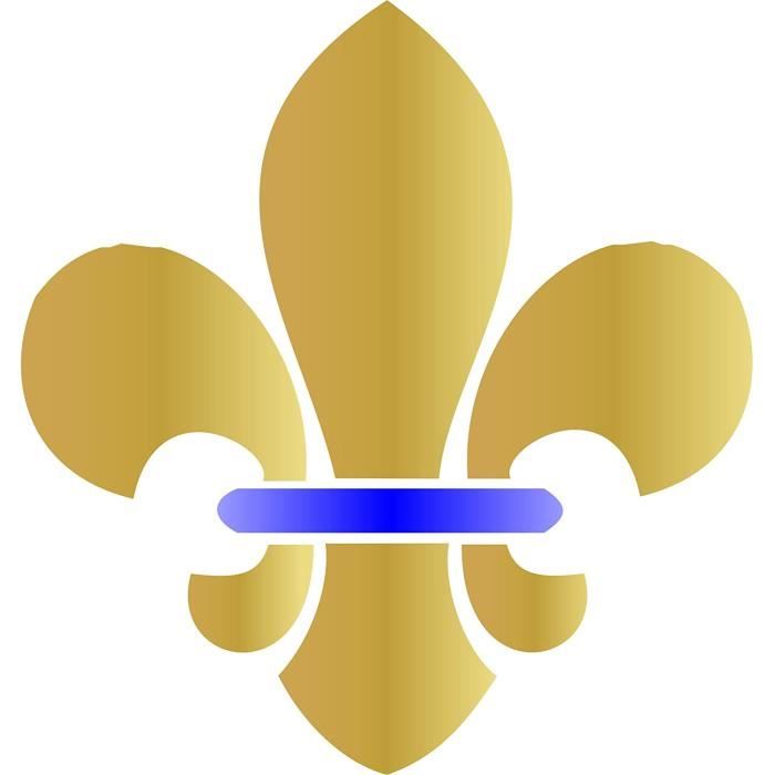 Pochoir de scout en forme de fleur de lys réutilisable 12,5 x 14 cm ...