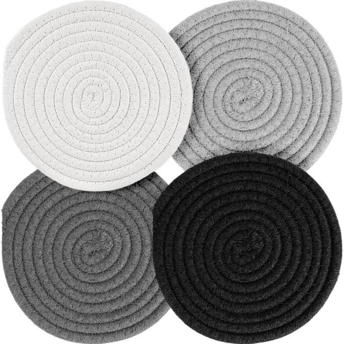 Dessous Verre,4Pcs sous Verres Faits en Coton Dessous de Plat sous ...