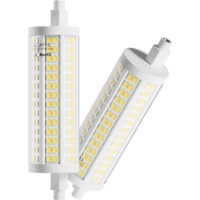 Ampoule LED R7S 118mm 20W, LED Linéaire Projecteurs de type J à double ...