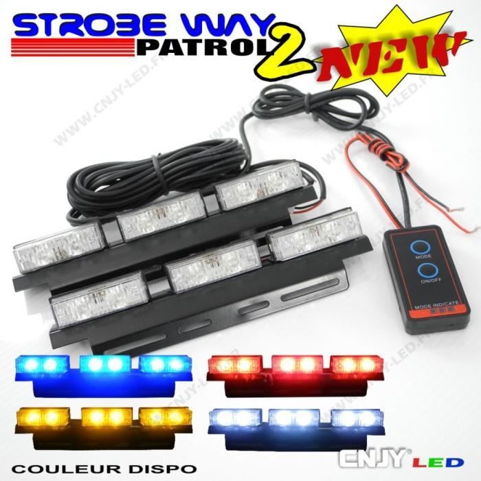STROBE WAY PATROL 4-KIT FEUX DE PENETRATION A ECLAT 12V GRILLE DE ...