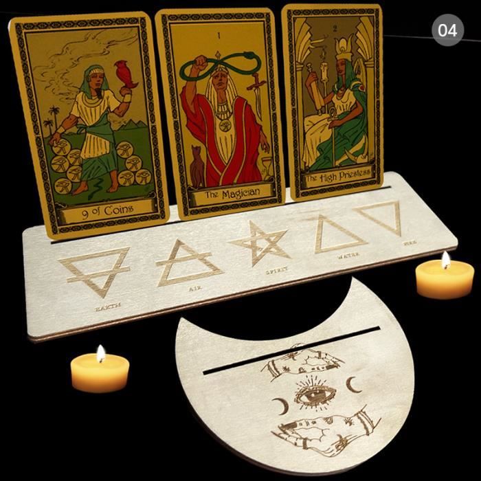 N4 - 2-4pcs En Bois Carte De Tarot de Sorcière de Divination Support D'affichage L'autel ...