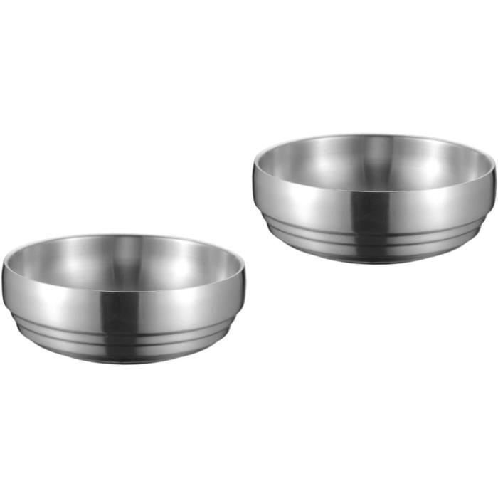 2 Pièces Bol De Ramen Double Bol En Métal Saladiers En Inox Bol De Riz ...