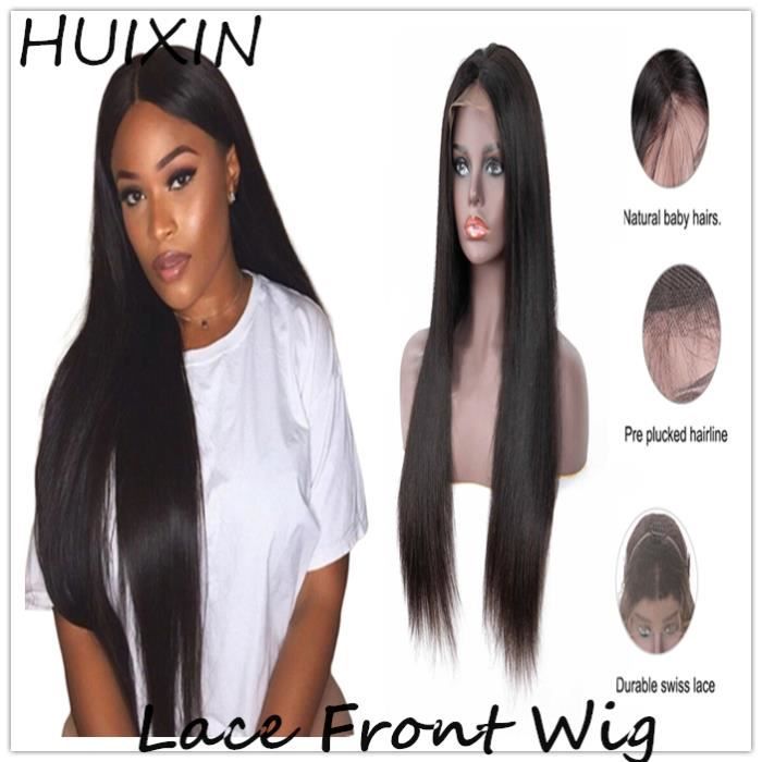 16 inches Lace Front Wigs Perruque LISSE brésilienne en dentelle Remy ...