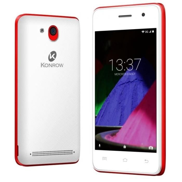 KONROW START SMARTPHONE ROUGE DUAL SIM ECRAN 4 MEMOIRE 8 - Cdiscount ...