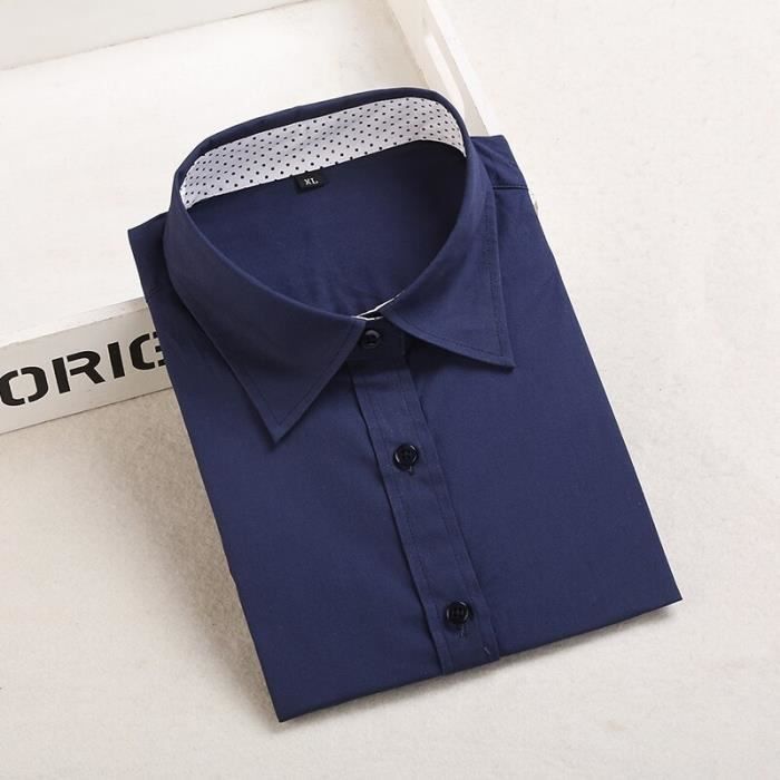 Blouse femme,Chemisier à manches longues et col rabattu pour femme ...