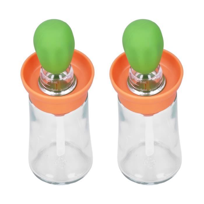 Qiilu Récipient d'huile avec brosse en silicone 2 pièces contenant d ...