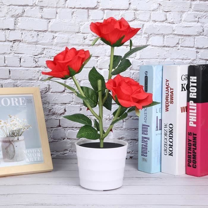 Shiny-lampe rose 3LED Artificielle Rose Lampe Simulation Solaire Fleur ...