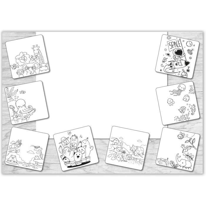 Sets de table en papier à colorier avec 8 motifs mignons I 100 pièces I ...