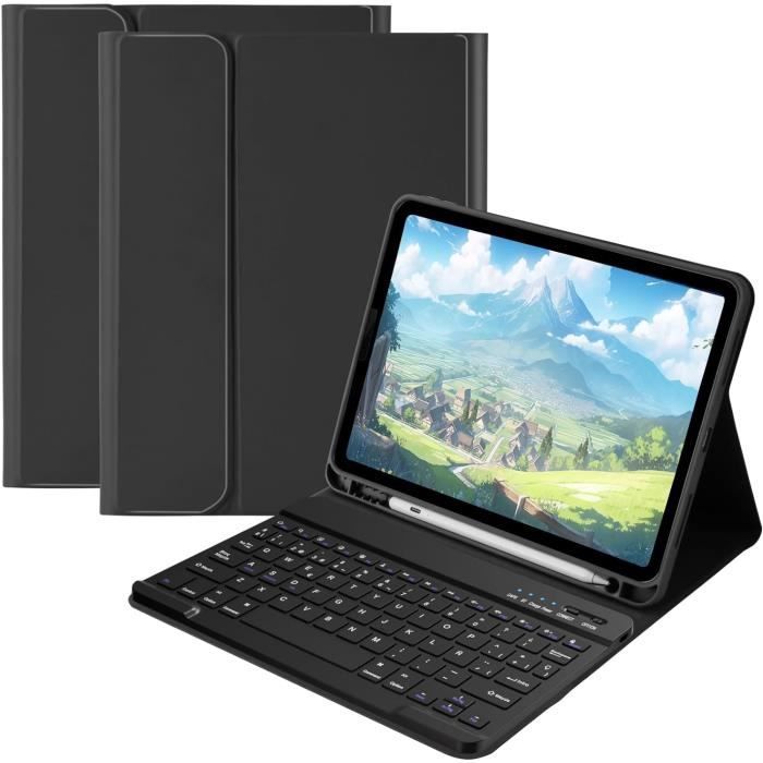 Coque Avec Clavier Pour Ipad Air 5E Et 4E Gen 10,9" 2022-2020, Auto Sleep & Wake, Clavier Qwerty ...