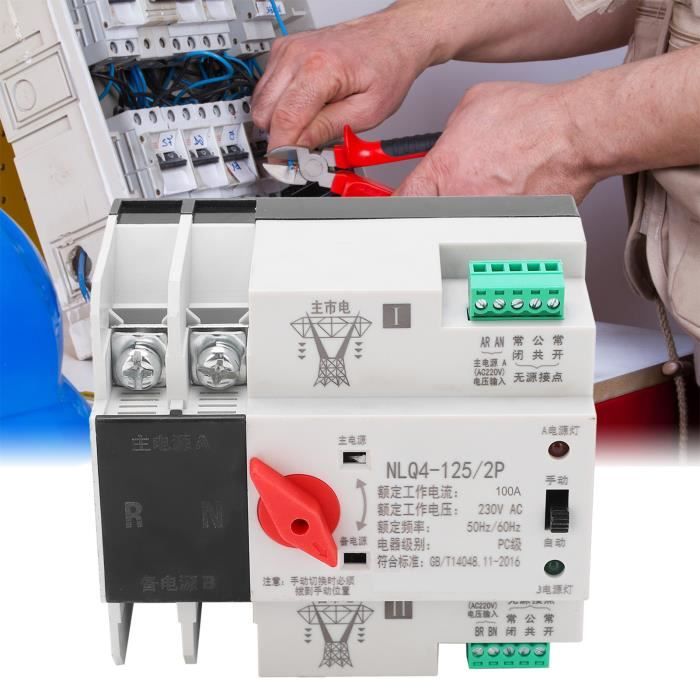 YOSOO Interrupteur de transfert automatique Commutateur de Transfert Automatique Monté Rail DIN ...