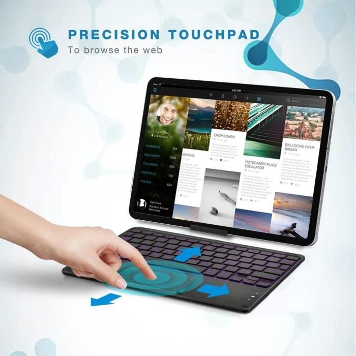 Clavier Azerty Bluetooth Touche Pad Tactile Compatible Avec Les ...