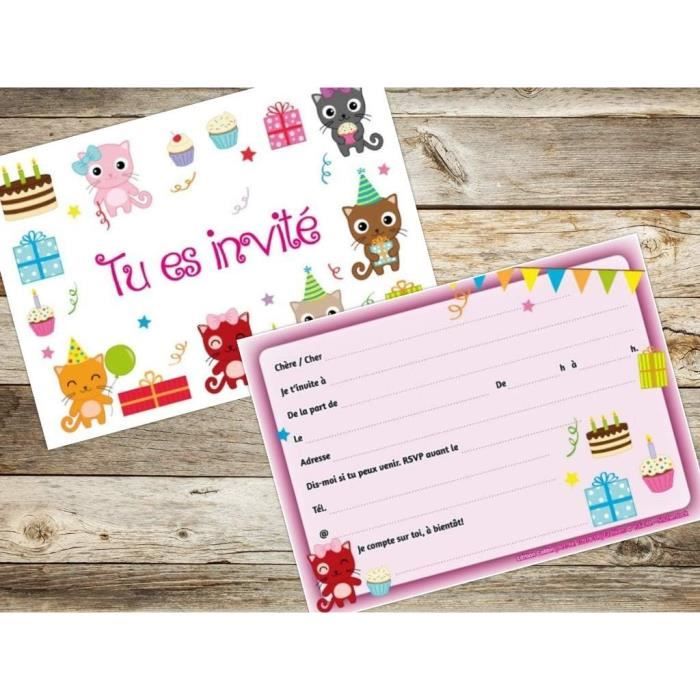PETIT CHATONS 10 cartes d'invitation pour un anniversaire d'enfant sur ...