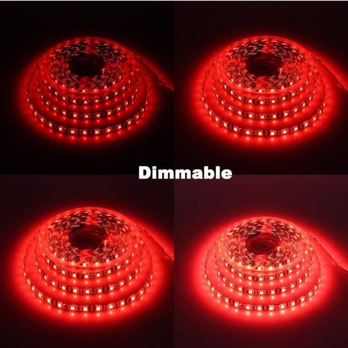YUNBO Ruban LED Rouge, Noir PCB 12V SMD 5050 300 LEDs 5M Flexible IP65 ...