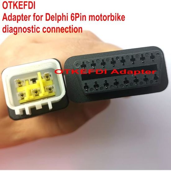 Adaptateur OBD Motorcycle à 6 Broches,Connecteur de câble de Diagnostic ...